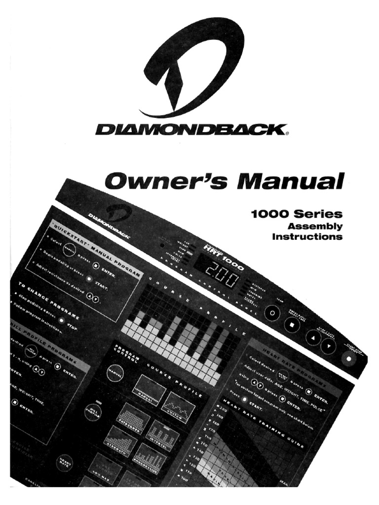 Diamondback 1000 Series Exercise Bike Manual | PDF