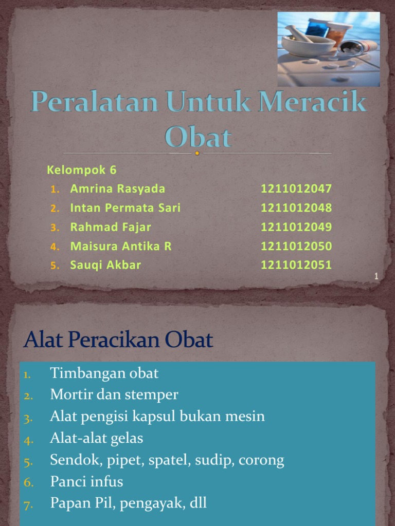 Alat dan Cara Meracik Obat Farmasi | PDF