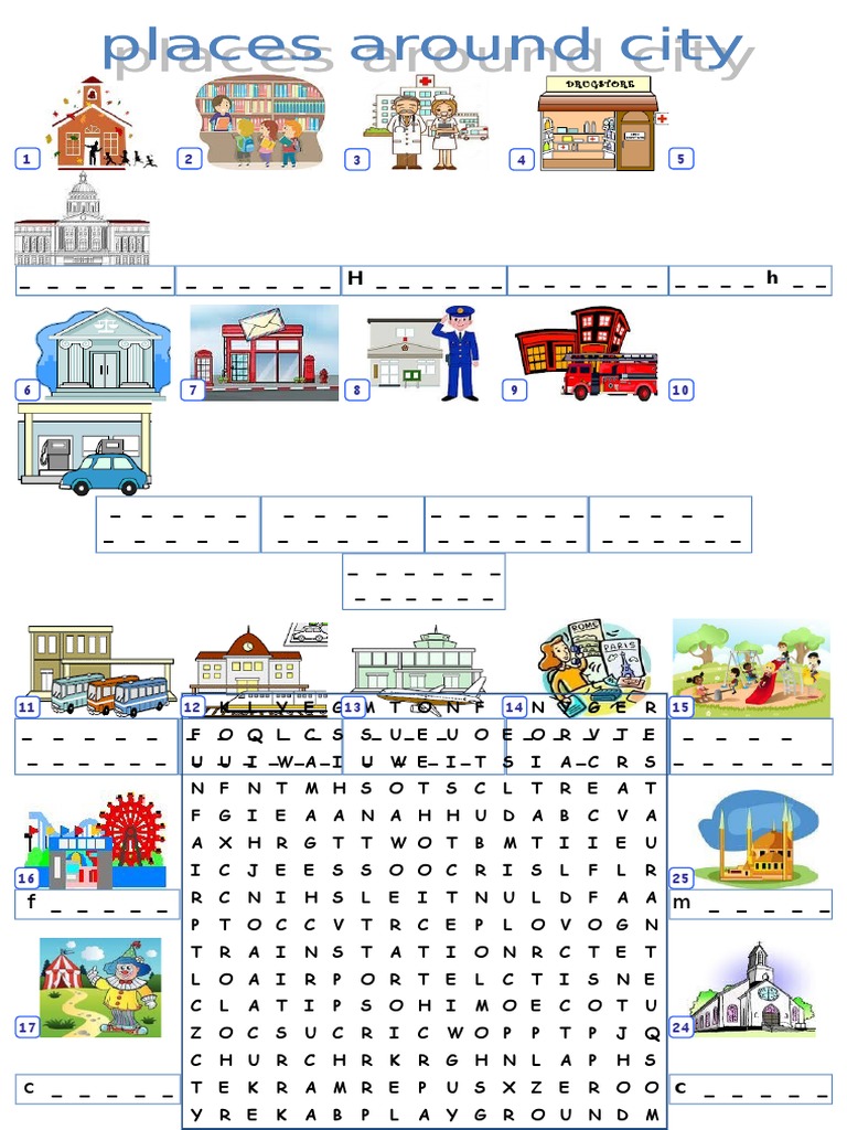 City Places Wordsearch Wordsearches 75885 | PDF
