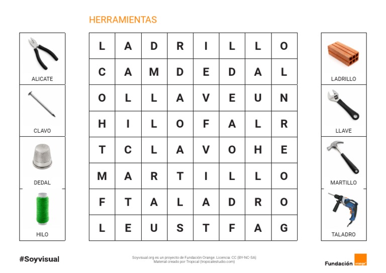 Sopa de Letras Herramientas | PDF