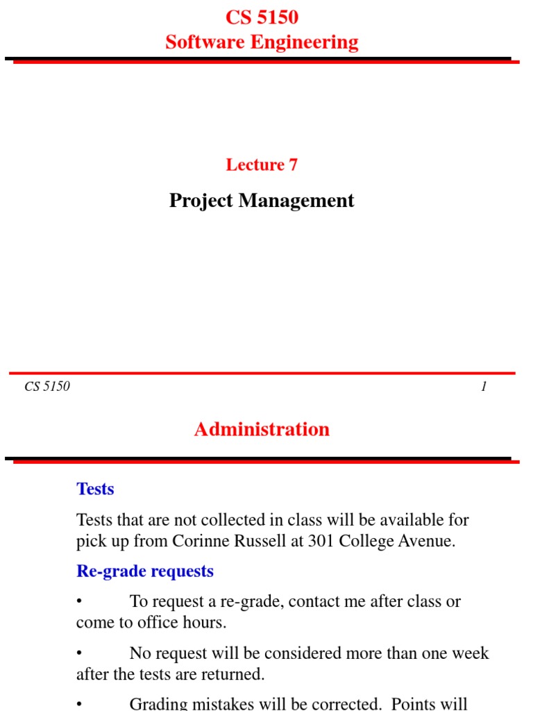 Lecture 7 | PDF | Software Development Process | Project Management