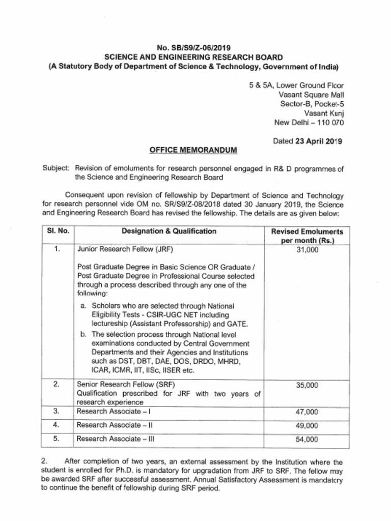 OM Research Fellowship JRF SRF RA | PDF