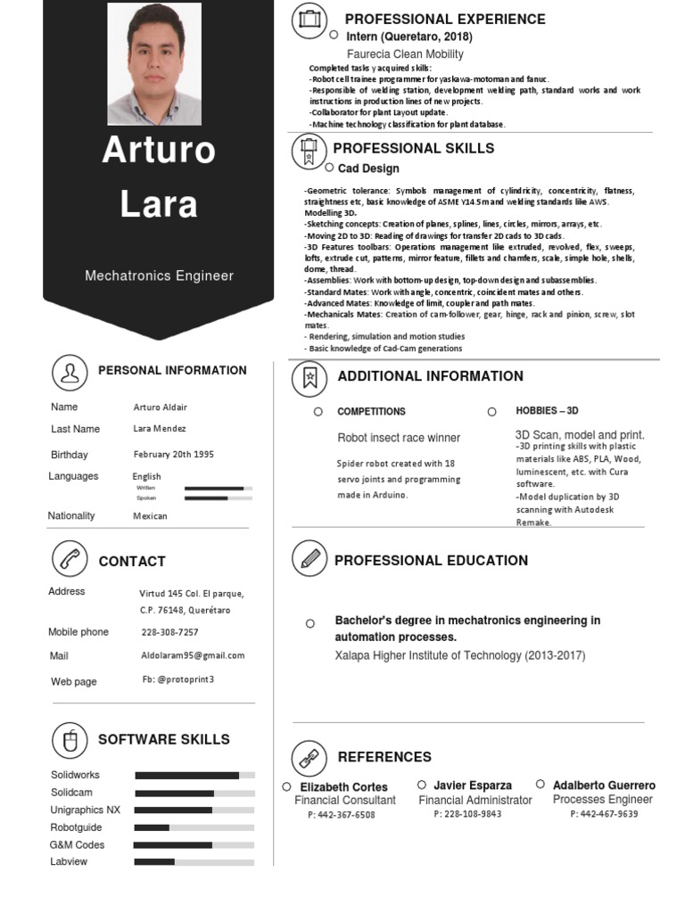 CV Lara Arturo English | PDF | 3 D Computer Graphics | Computer Aided ...