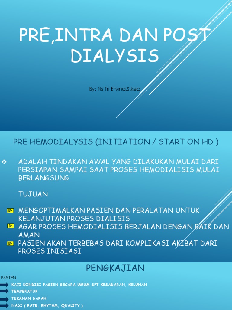 Pre, Intra Dan Post Dialysis | PDF