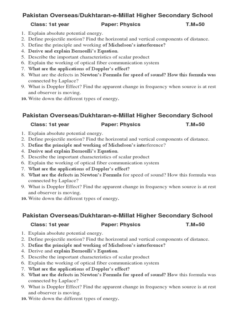 1st Year Physics | PDF