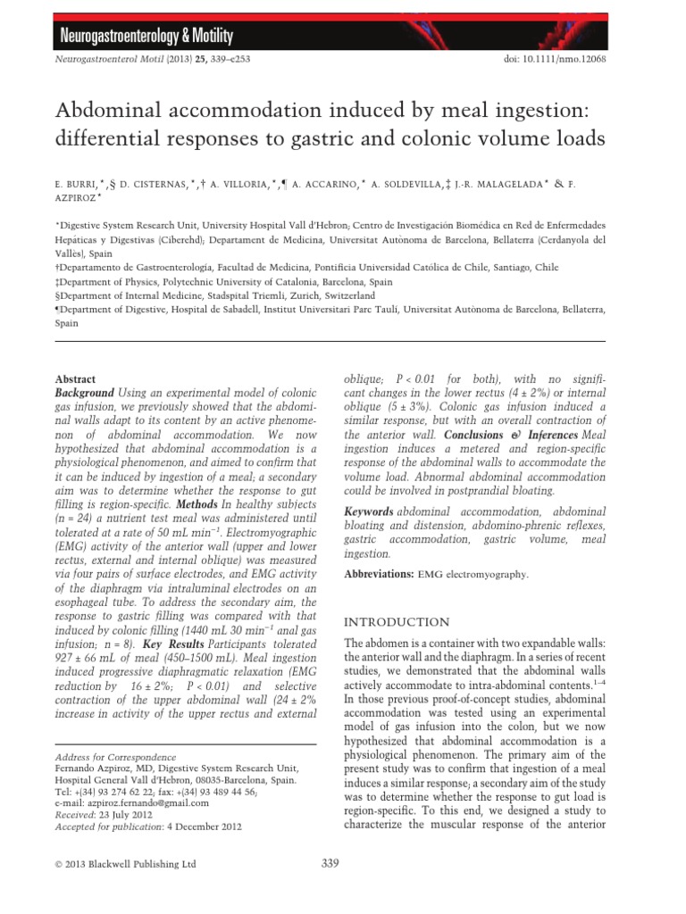 Burri Et Al-2013-Neurogastroenterology & Motility PDF | PDF | Abdomen | Stomach