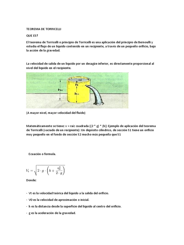 Teorema de Torricelli | PDF