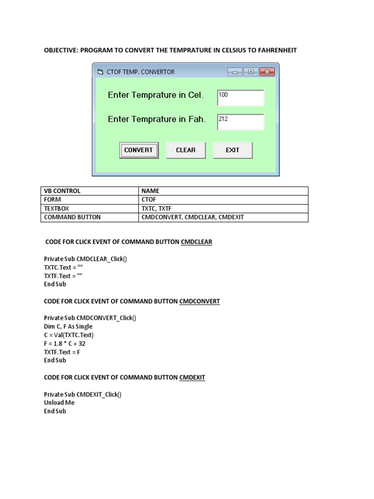 Practical File VB Class X | PDF | Fahrenheit | Computer Programming