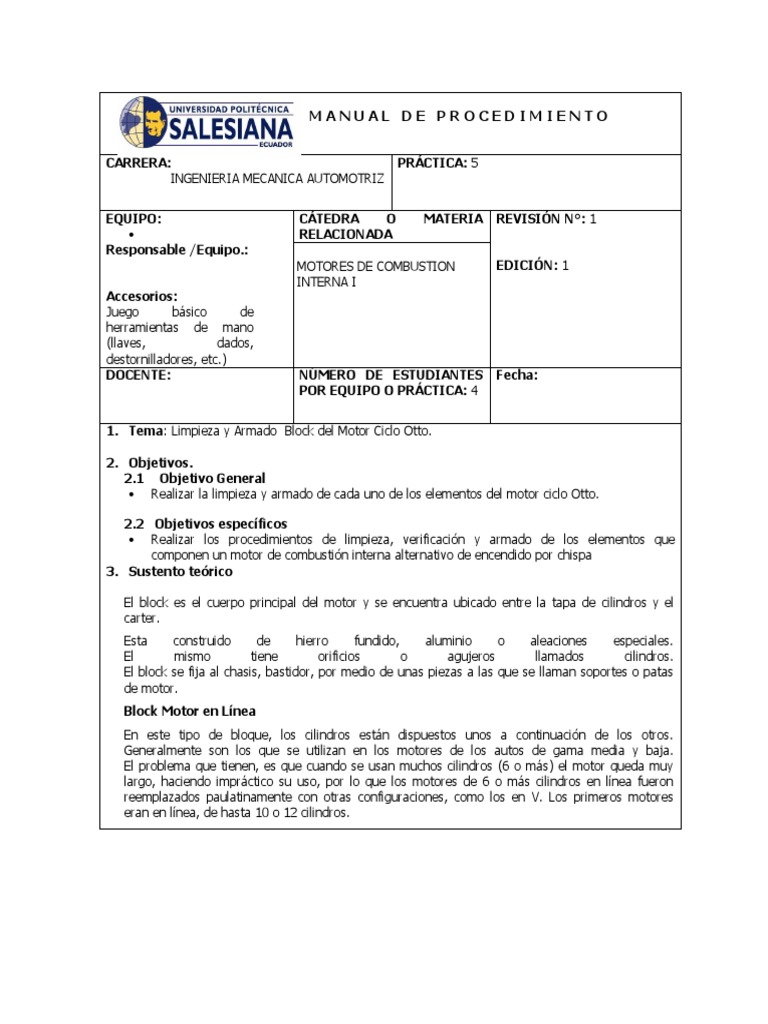 Guia 5 Armado Block | PDF | Pistón | Aluminio