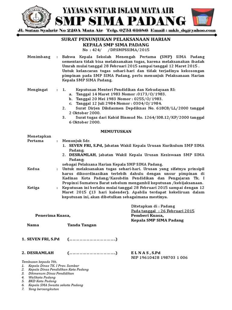 Surat Keterangan PLH | PDF