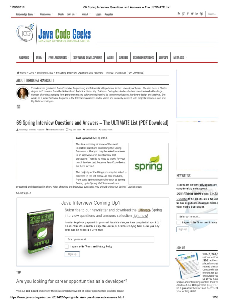 69 Spring Interview Questions and Answers - The ULTIMATE List | PDF | Spring Framework | Systems ...