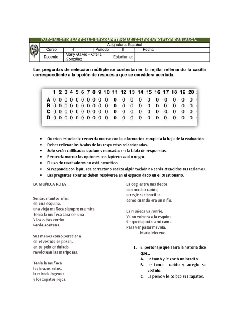 Examen Español 4°: Poesía y Figuras Literarias | PDF | Metáfora | Poesía