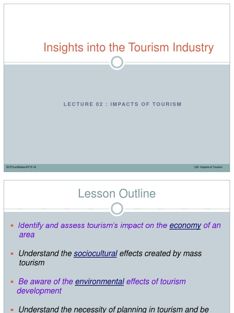 L02-Impacts of Tourism | PDF | Tourism | Employment