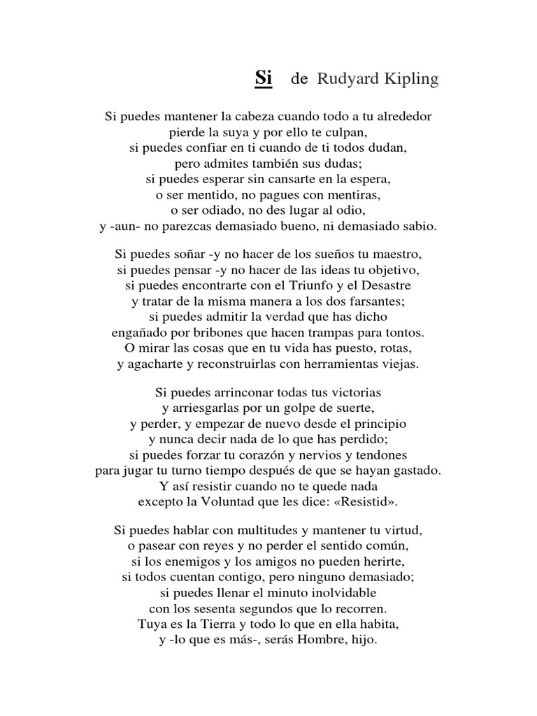 Si de Rudyard Kipling | PDF