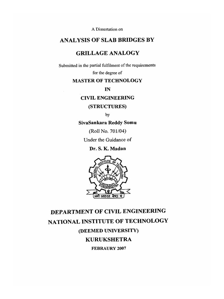 Grillage Analysis Thesis | PDF | Prestressed Concrete | Beam (Structure)