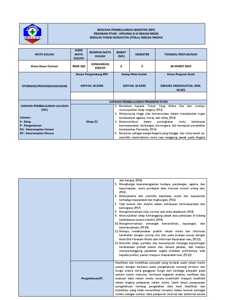 RPS Kom Efektif Terbaru 2 | PDF