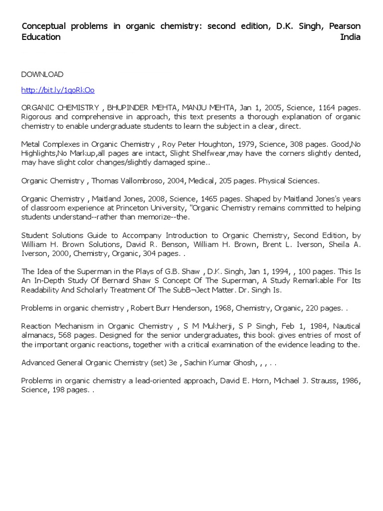 Conceptual Problems in Organic Chemistry Second Edition | PDF | Harry ...