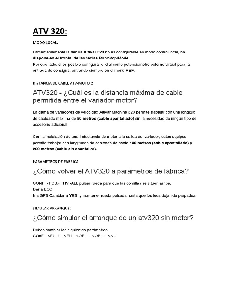Atv 320 | PDF