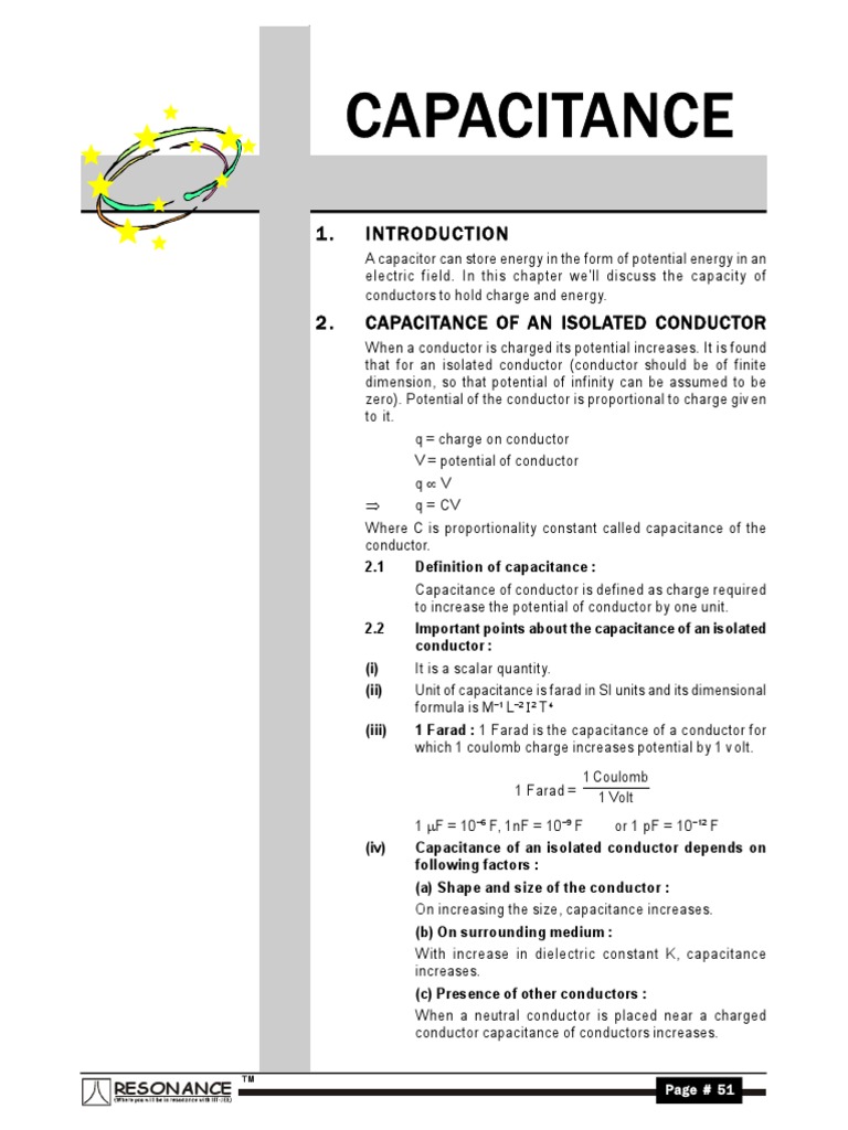 Capacitance Theory | PDF | Capacitance | Capacitor