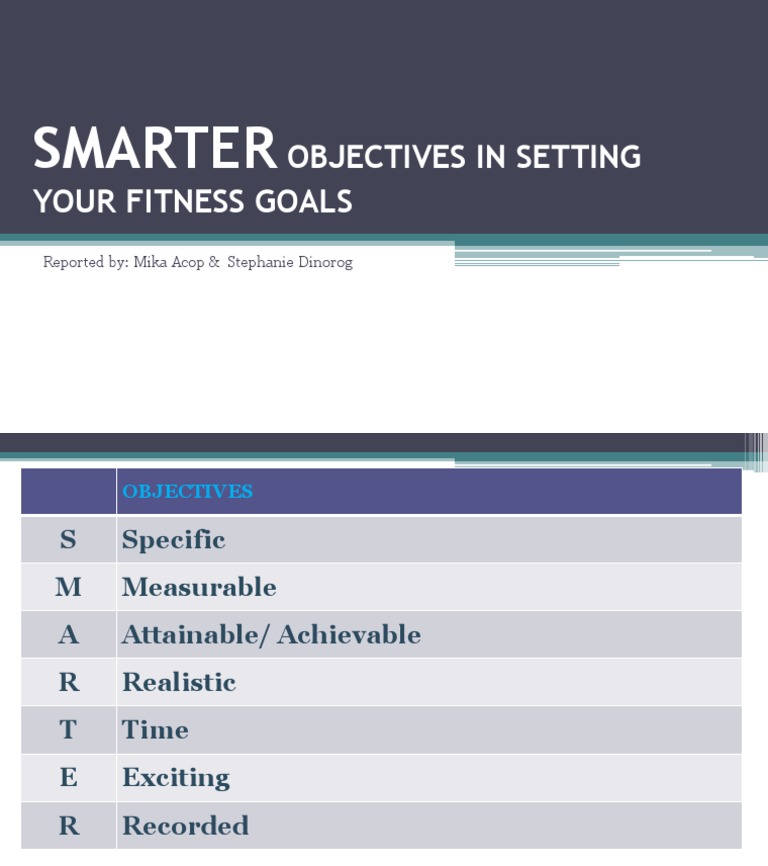 Smarter: Objectives in Setting Your Fitness Goals | PDF