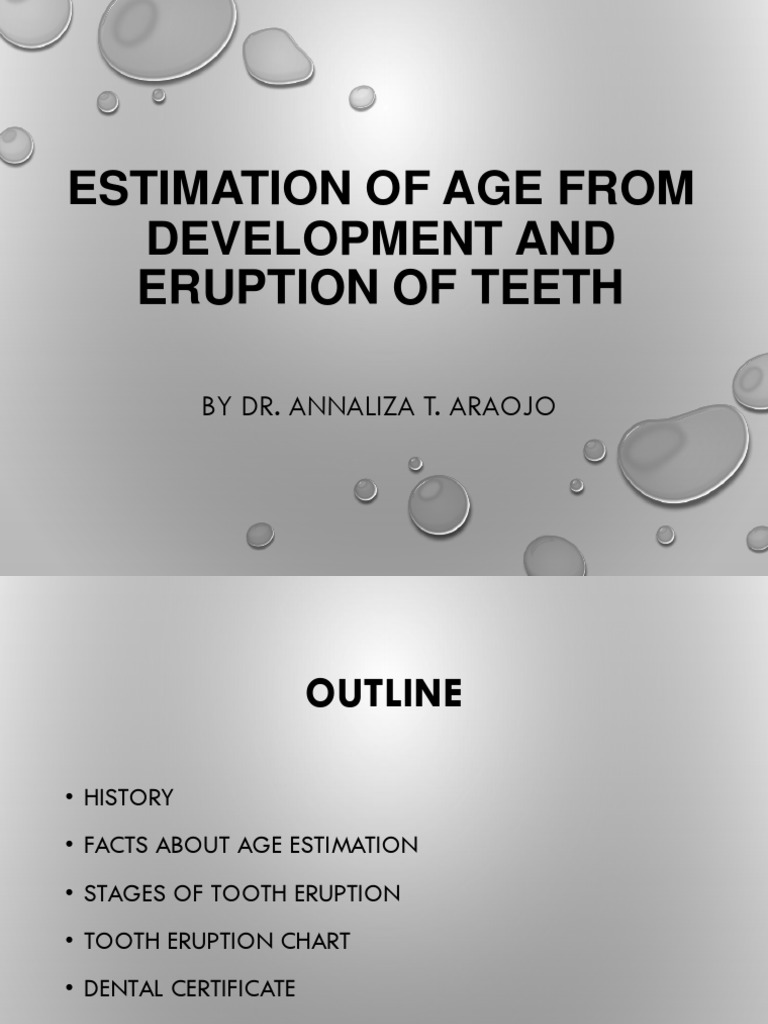 Estimation of Age From Development and Eruption of | PDF | Tooth ...