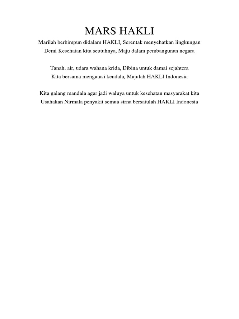 Teks Mars Hakli | PDF