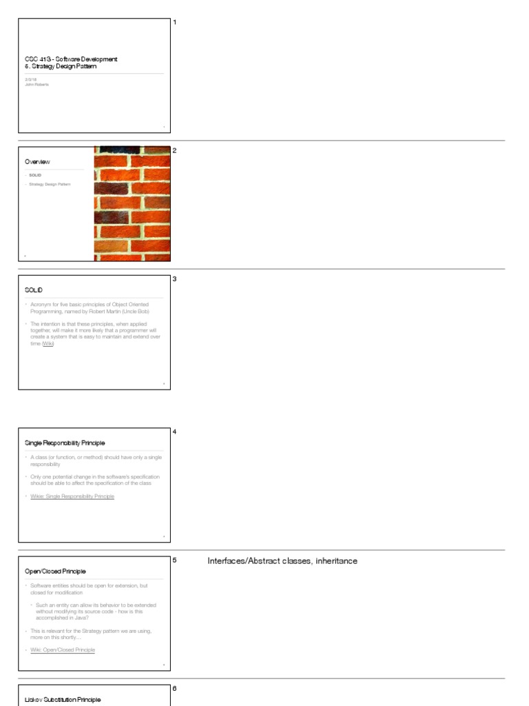 CSC 413 - Software Development 5. Strategy Design Pattern: 2/3/18 John Roberts | Download Free ...