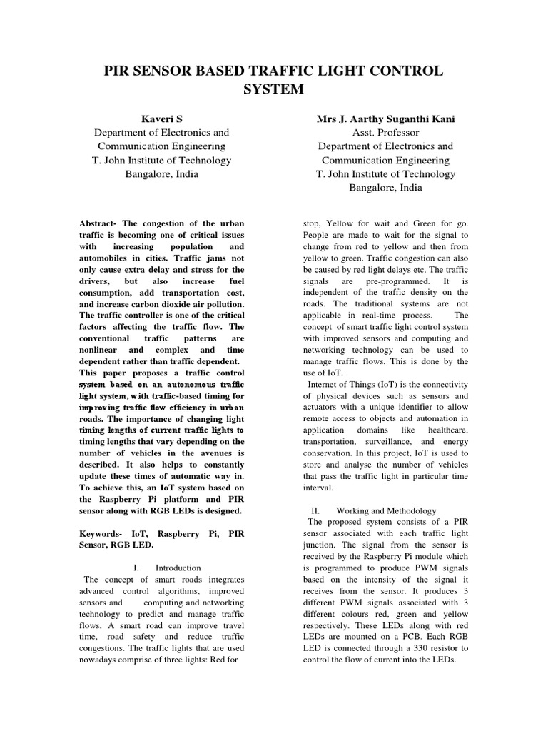 Smart Traffic Light Control System | PDF | Traffic | Traffic Light