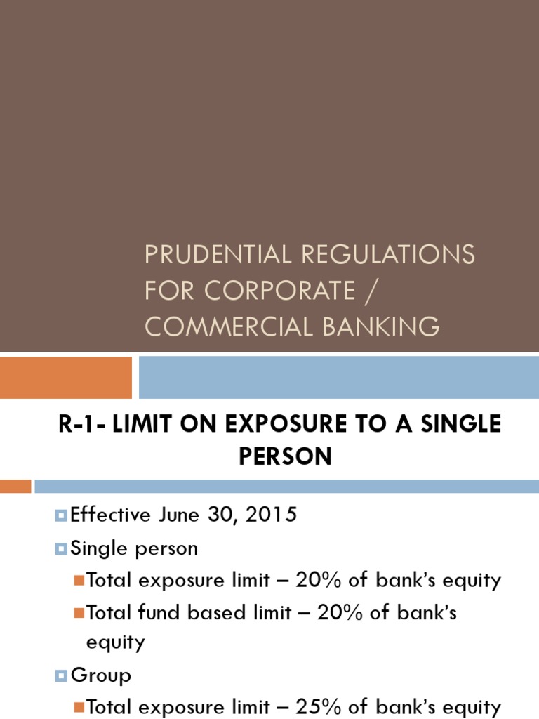 Prudential Regulations For Corporate / Commercial Banking | PDF | Non ...