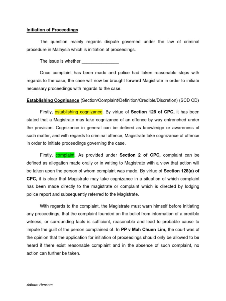 Initiation of Proceedings | PDF | Magistrate | Prosecutor