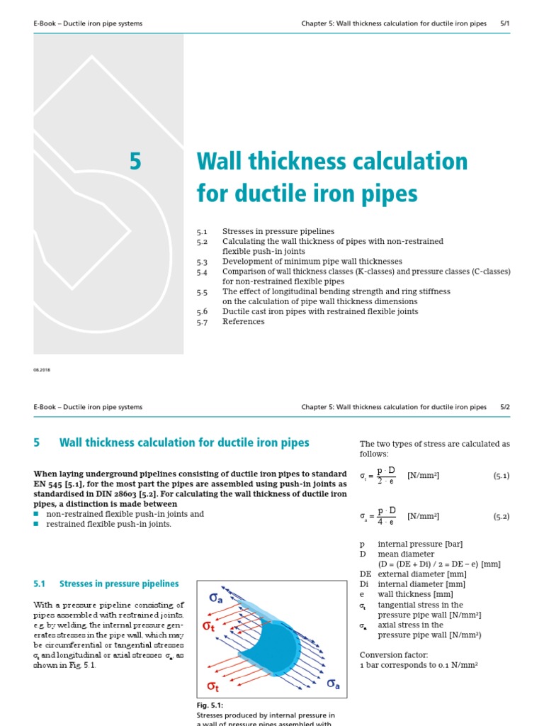 Wall Thickness Calculation | PDF | Pipe (Fluid Conveyance) | Stress ...