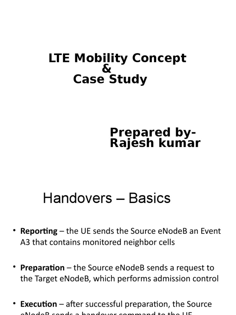 LTE Mobility Concept & Case Study | PDF | Mobile Technology | Computer Networking