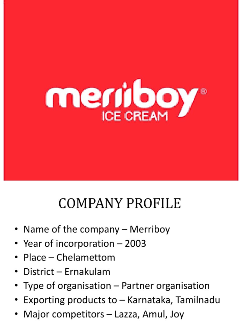 Merriboy Ice Cream Company Overview | PDF