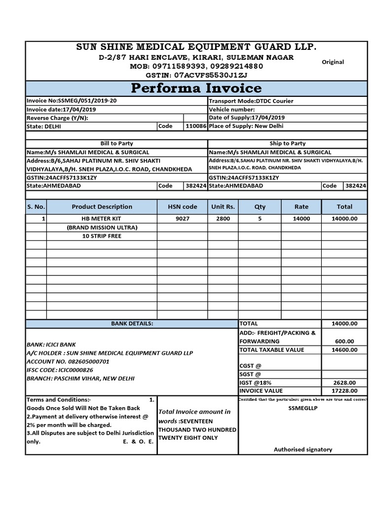 P.Invoice 2019-20 | PDF | Economies | Transport