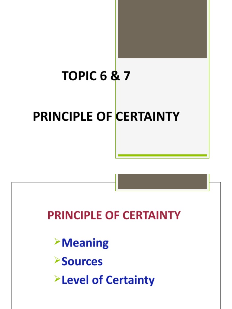 Principle of Certainty | PDF | Lease | Certainty