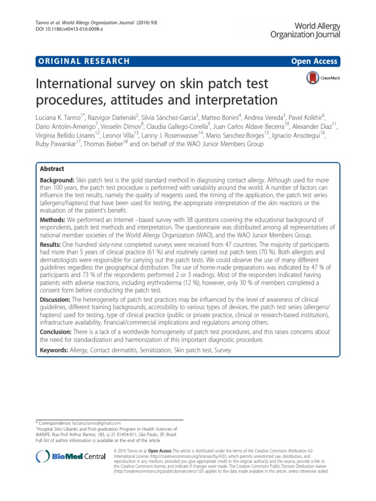 Patch Test | PDF | Allergen | Allergy