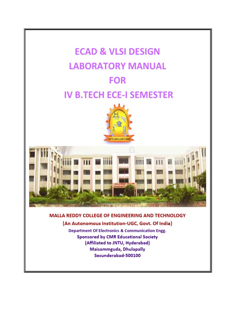 Ecad & Vlsi Design Laboratory Manual FOR Iv B.Tech Ece-I Semester | PDF ...