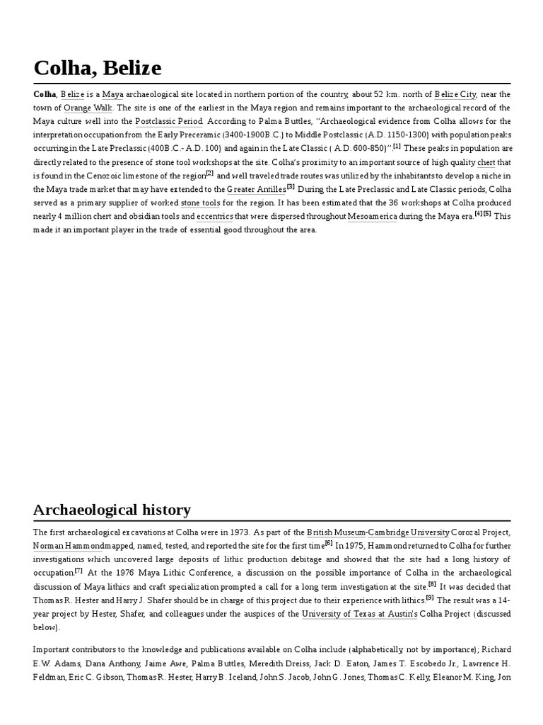 Colha Belize | PDF | Archaeology