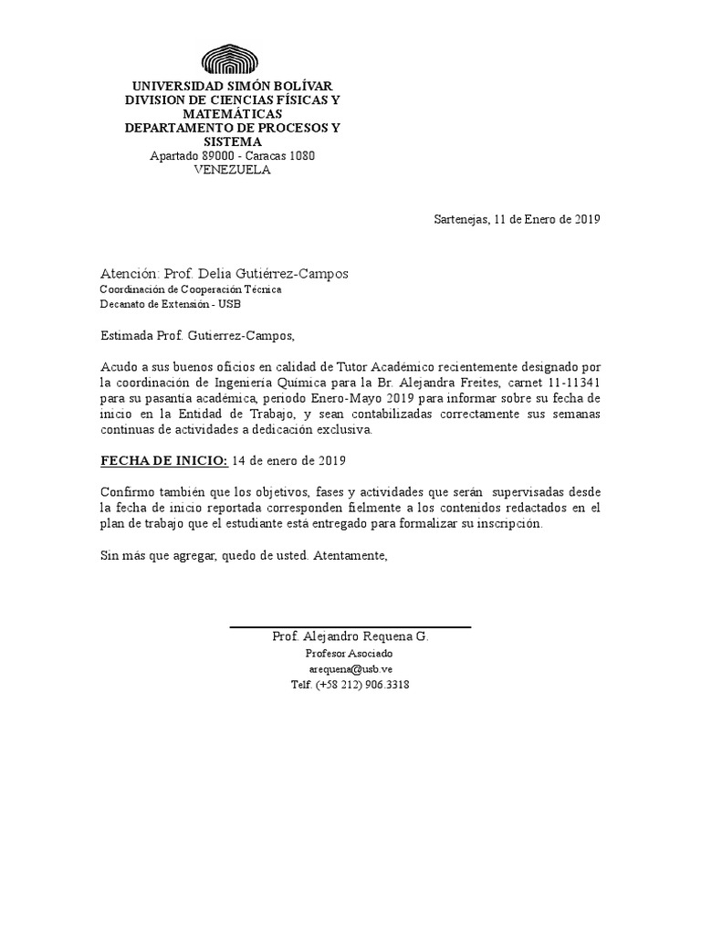 Carta de Iniciacion | PDF