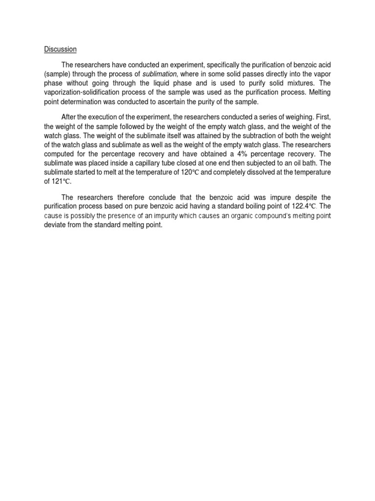Sublimation - LAB REPORT | PDF | Science & Mathematics