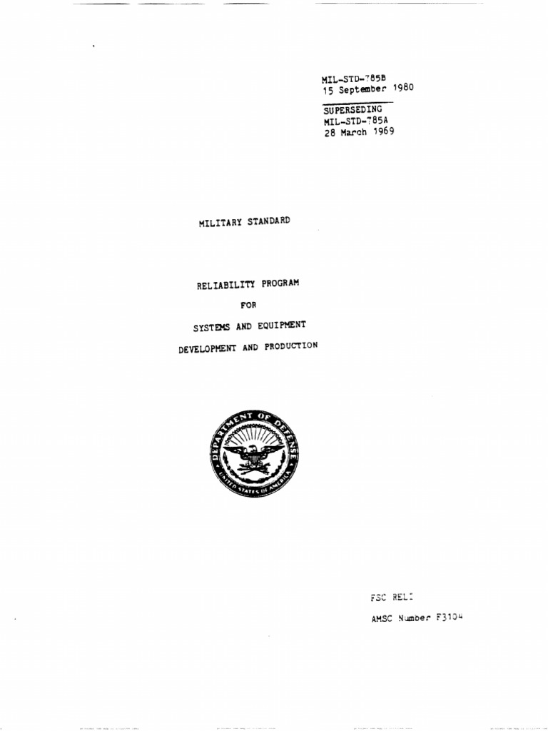 MIL STD 785RevB PDF | PDF | Reliability Engineering | Systems Science