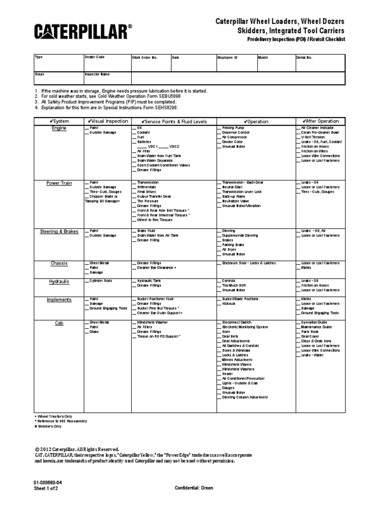 Loader Checklist PDF | PDF | Transmission (Mechanics) | Vehicles