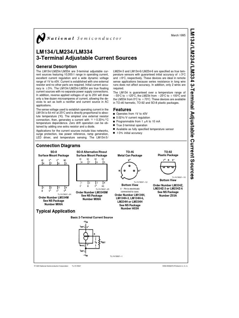 lm334 PDF | PDF | Resistor | Electrical Resistance And Conductance