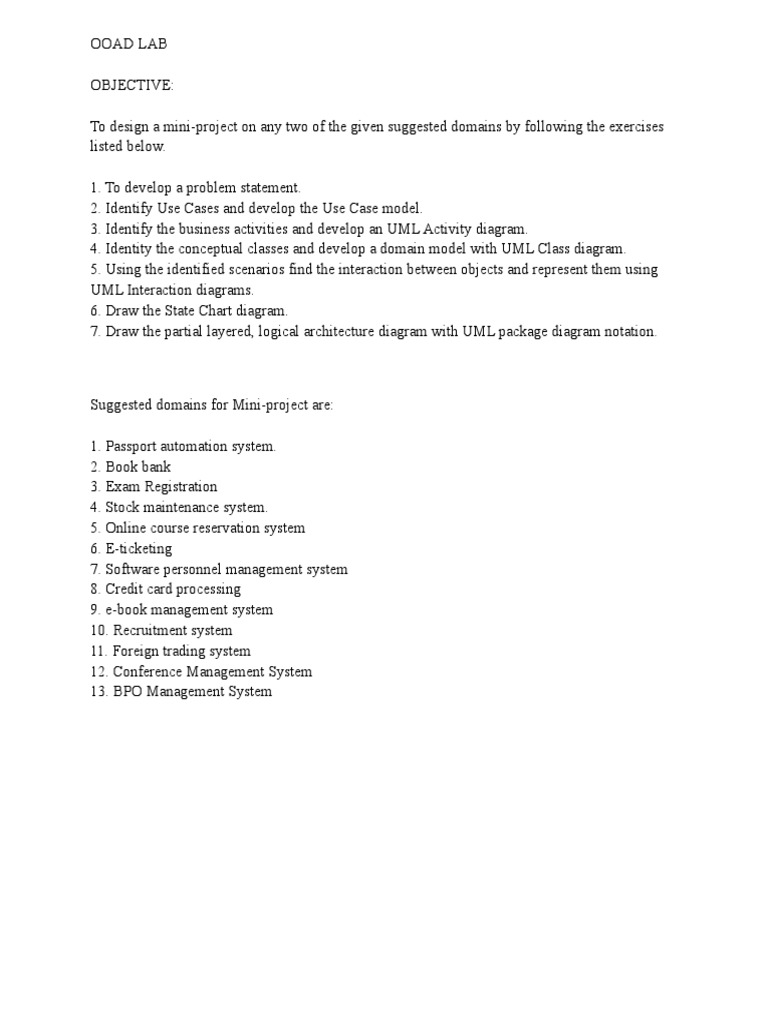 Ooad Lab Manual | Download Free PDF | Unified Modeling Language | Databases