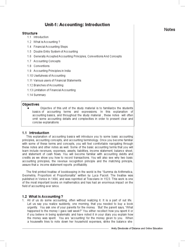 An Introduction to Fundamental Accounting Concepts, Principles, and ...