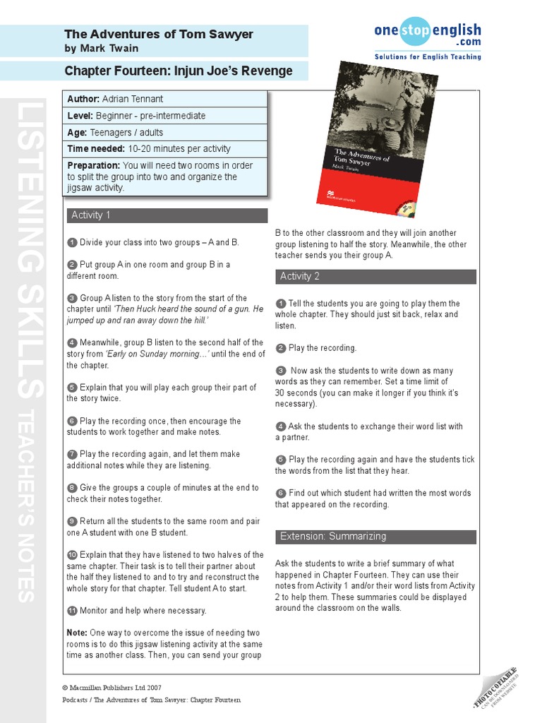 Chapter Fourteen: Injun Joe's Revenge: The Adventures of Tom Sawyer ...