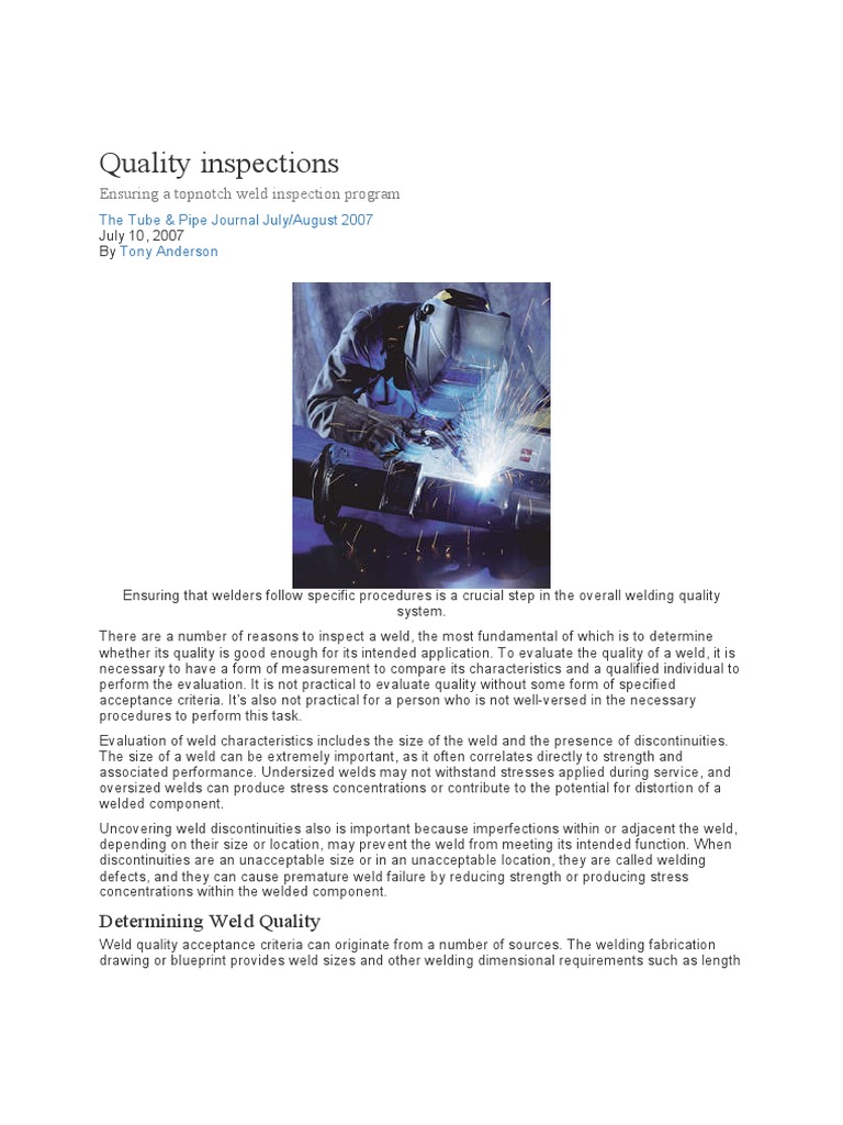 Quality Inspection Welding Pdf Nondestructive Testing Welding
