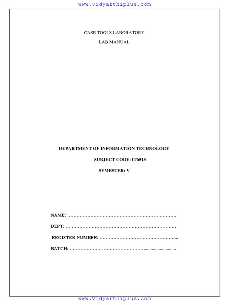 Case Tools Lab-Manual PDF | PDF | Use Case | Authentication