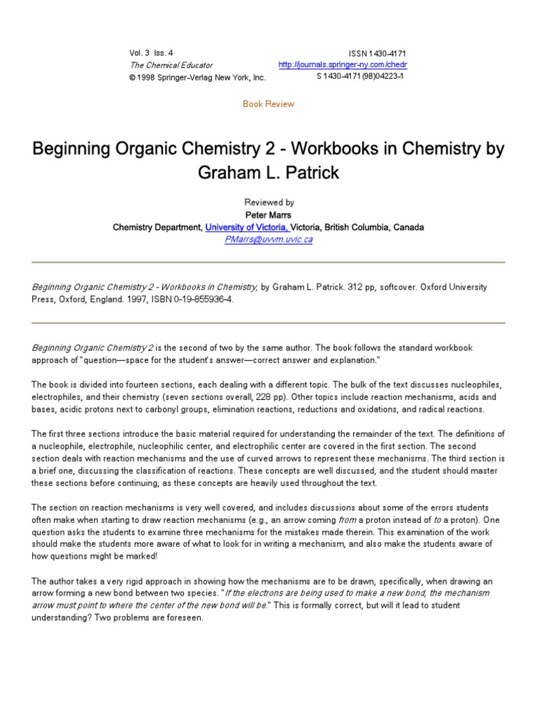 Beginning Organic Chemistry 2 | PDF | Chemical Reactions | Chemical Bond