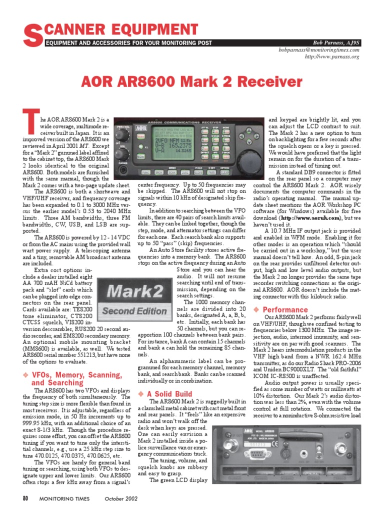 AR 8600 Manual PDF | PDF | Radio | Frequency Modulation